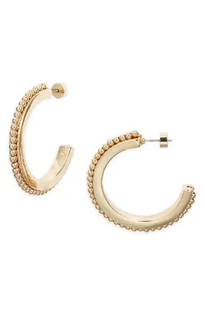 Nordstrom Orb Inset Hoop Earrings - Gold