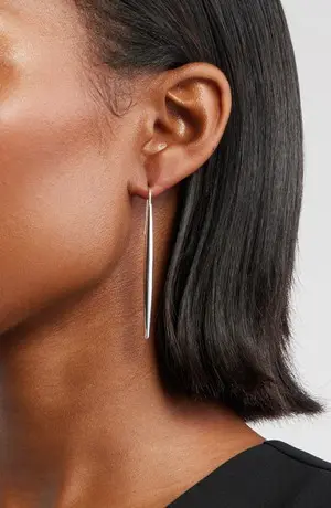 Nordstrom Pointed Bar Threader Drop Earrings - Silver