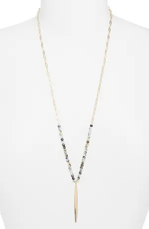 Nordstrom Beaded Bar Pendant Necklace