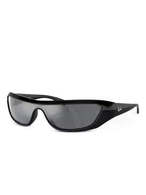 Ray-ban Xan Bio-based Shield-frame Sunglasses - Black