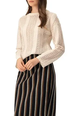 IVONNE Straight Fit Jacquard Blouse