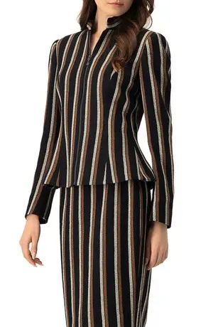 IVONNE Striped Zip-up Jacket