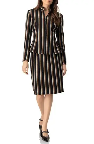 IVONNE Striped Zip-up Jacket