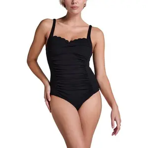 Hunkemoller Shaping Scallop Swimsuit - Caviar