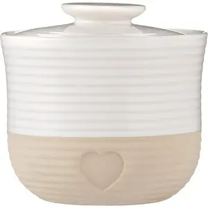 MASON CASH Rustic Charm Storage Jar, 700ml Airtight Stoneware Jar - Beige