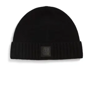 Stone Island Ghost Cuffed Cashmere Beanie - V0029 Black