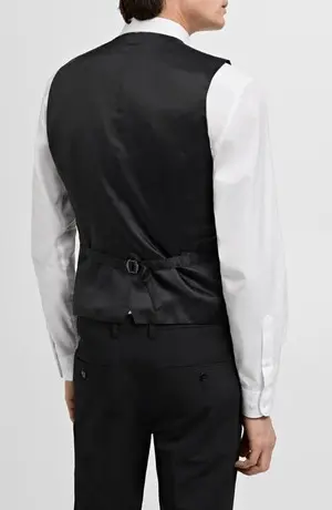 Mango Paris Super Slim Fit Suit Vest - Black