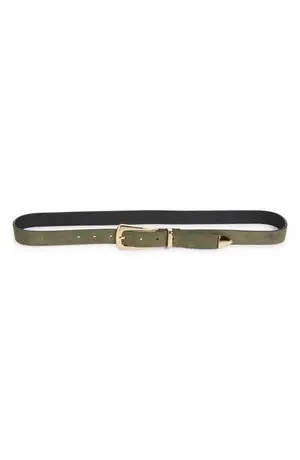 FAVORITE DAUGHTER Suede Belt With Polished Buckle - Smoketree/polished Gold