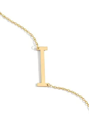 MINT & LILY Statement Initial Paperclip Chain Necklace Letter I