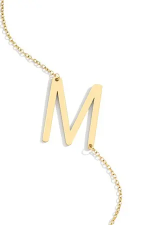 MINT & LILY Statement Initial Paperclip Chain Necklace Letter M