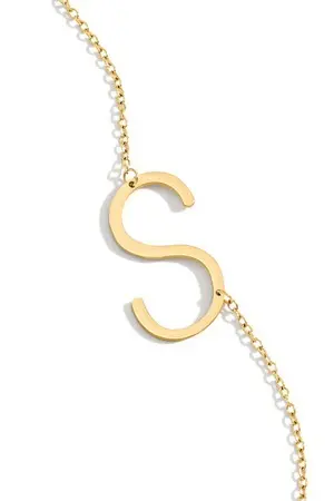 MINT & LILY Statement Initial Paperclip Chain Necklace Letter S
