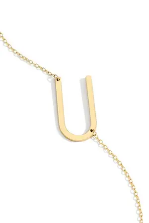 MINT & LILY Statement Initial Paperclip Chain Necklace Letter U