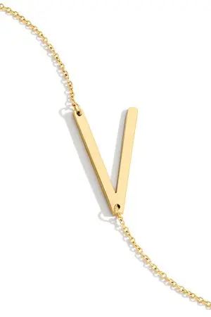 MINT & LILY Statement Initial Paperclip Chain Necklace Letter V