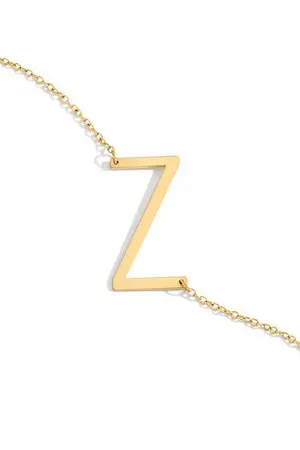 MINT & LILY Statement Initial Paperclip Chain Necklace Letter Z