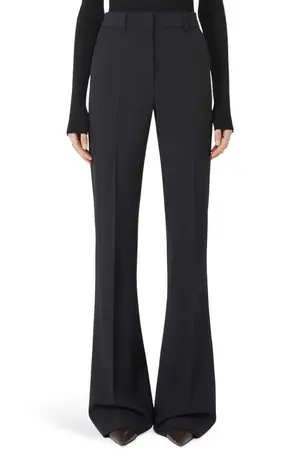 Sportmax Febe Stretch Wool Flare Leg Pants