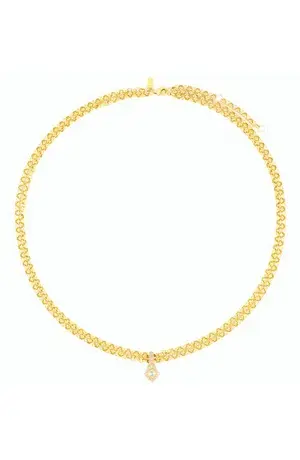 Ef Collection Daphne Diamond Double Chain Pendant Necklace
