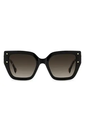 Carolina Herrera 53mm Square Sunglasses - Black White/brown