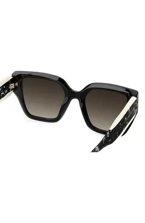 Carolina Herrera 53mm Square Sunglasses - Black White/brown