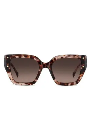 Carolina Herrera 53mm Square Sunglasses - Pink Havana/brown