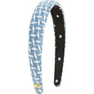 Lele Sadoughi Lattice Denim Headband - Cadet Blue
