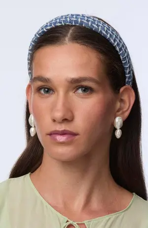Lele Sadoughi Lattice Denim Headband