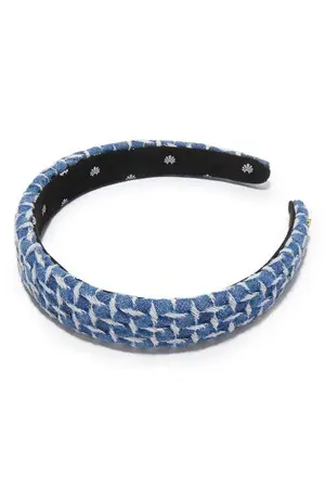 Lele Sadoughi Lattice Denim Headband