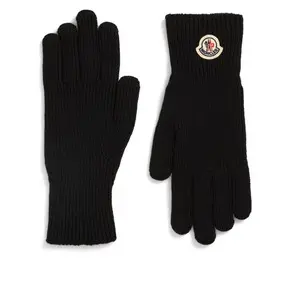 Moncler Virgin Wool Gloves - Black
