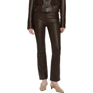 FRAME The Leather Reboot Crop Pants - Truffle