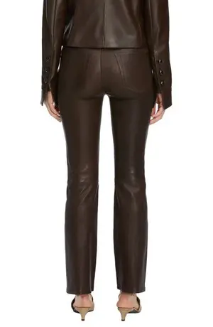 FRAME The Leather Reboot Crop Pants - Truffle