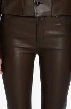 FRAME The Leather Reboot Crop Pants - Truffle