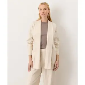 PACT Organic Cotton Airplane Wrap Cardigan - Cream Heather