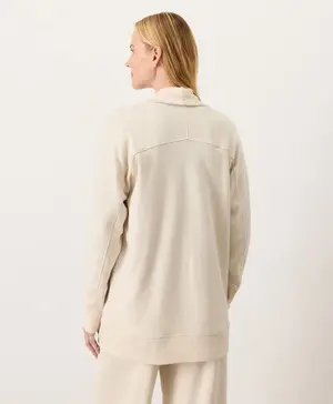 PACT Organic Cotton Airplane Wrap Cardigan - Cream Heather