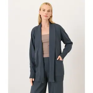 PACT Organic Cotton Airplane Wrap Cardigan Steel Blue