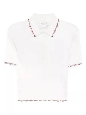 Thom Browne Scalloped-trimmed Polo Top - White