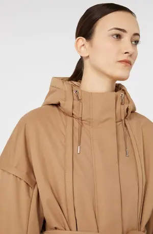 MM BY MAX MARA Fez Hooded Belted Coat