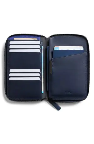 Bellroy Leather Rfid Travel Folio - Navy