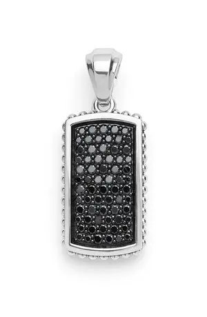 Lagos Anthem Black Diamond Id Tag Pendant - Sterling Silver