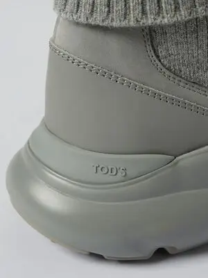 TOD'S Suede And Knit Ankle Boots