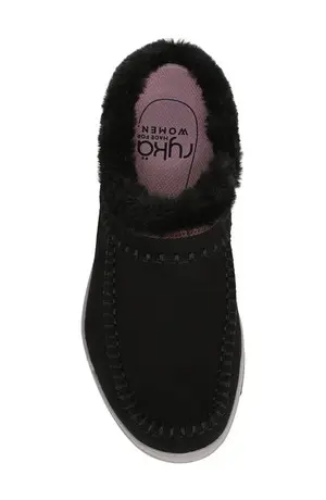 RYKA Arrow Faux Fur Trim Mule - Black