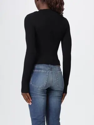 DIESEL® Ribbed Knit Top With Cut-out Detail - Black