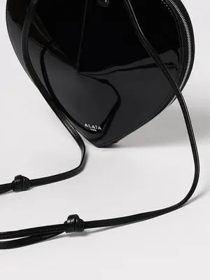 Alaïa Le Cœur Heart-shaped Patent Leather Crossbody Bag - Black