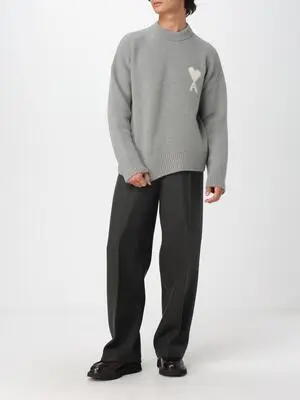 AMI Paris Tailored Wide Leg Trousers - Grey