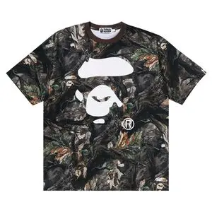A BATHING APE Tree Edge Camo Ape Face Relaxed Fit Tee - Brown