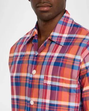 Derek Rose Apos;s Barker Cotton Multi-check Short Pajama Set - Multi-coloured