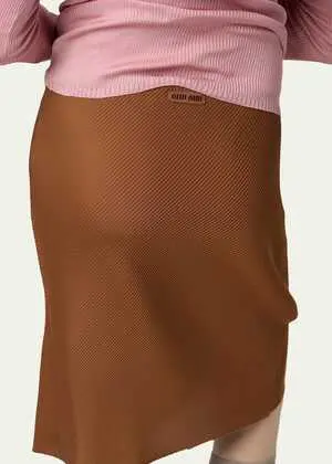 Miu Miu Diagonal Rib Silk Skirt