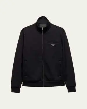 Prada Technical Cotton Full-zip Jacket - Nero