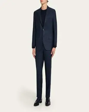 Kiton Cashmere, Wool And Silk Plaid Two-piece Suit