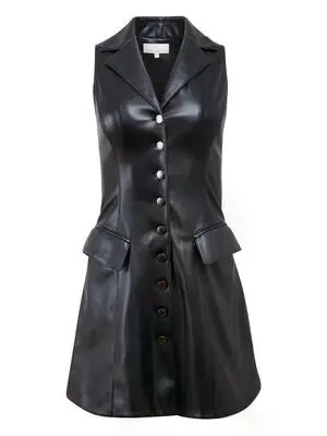 FLEUR DU MAL Harley Button-front Mini Dress