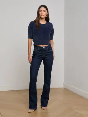 L'Agence Guinevere Cropped Sweater - Midnight