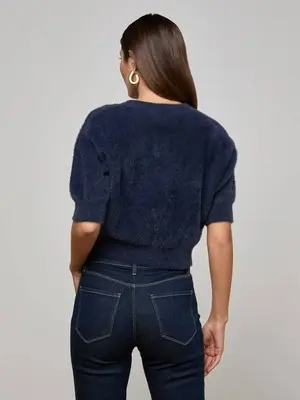 L'Agence Guinevere Cropped Sweater - Midnight